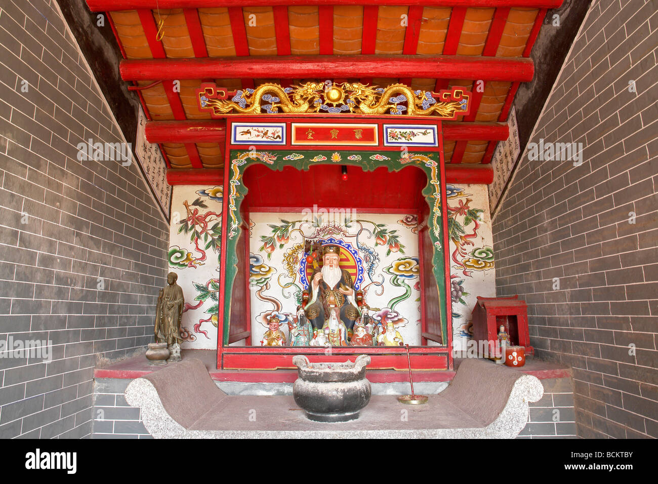 China Hong Kong Different Goddess in temples of Tang Clan village. New ...
