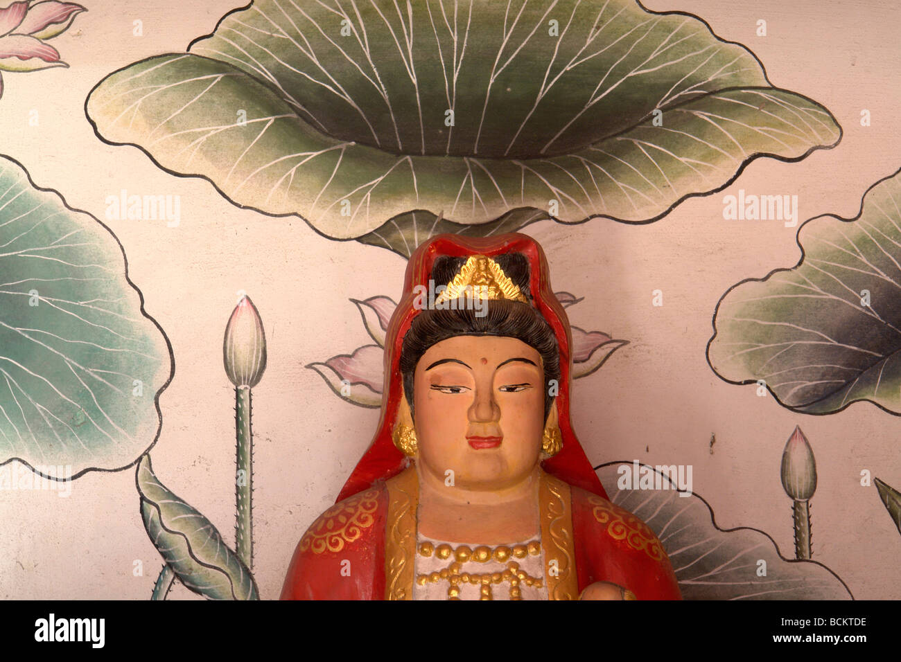 China Hong Kong Different Goddess in temples of Tang Clan village. New ...