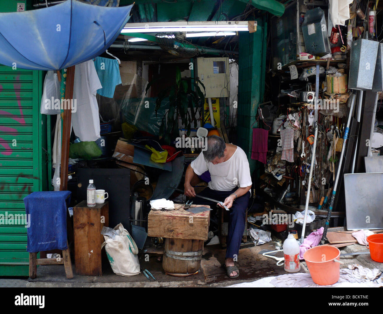China Hong Kong street scene Ladder street or Pottinger street in ...