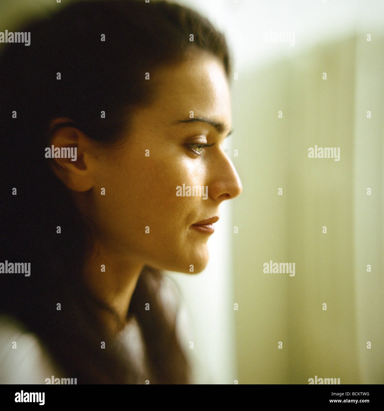 Woman, side view Stock Photo - Alamy