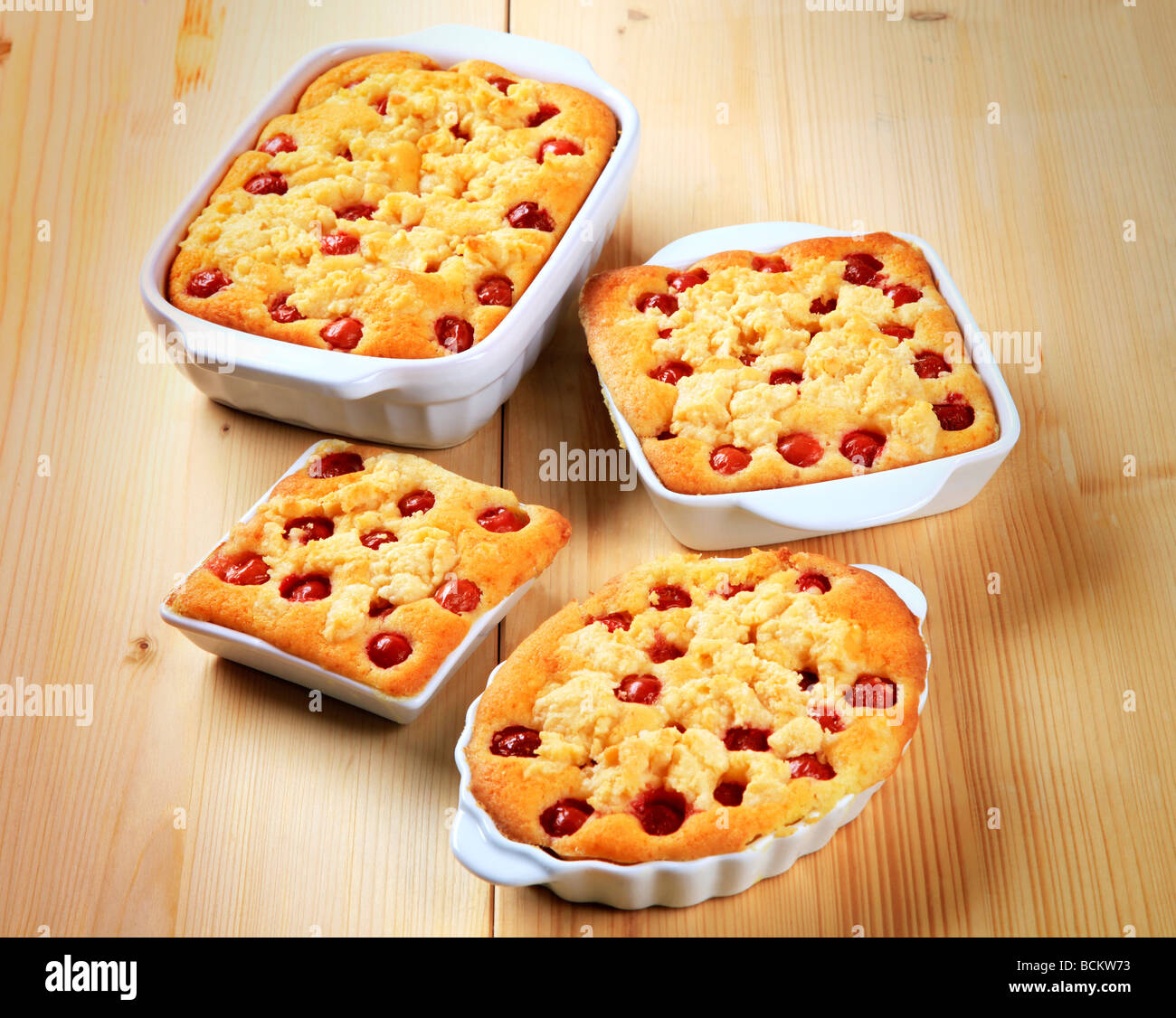 Cherry sponge cakes Stock Photo - Alamy