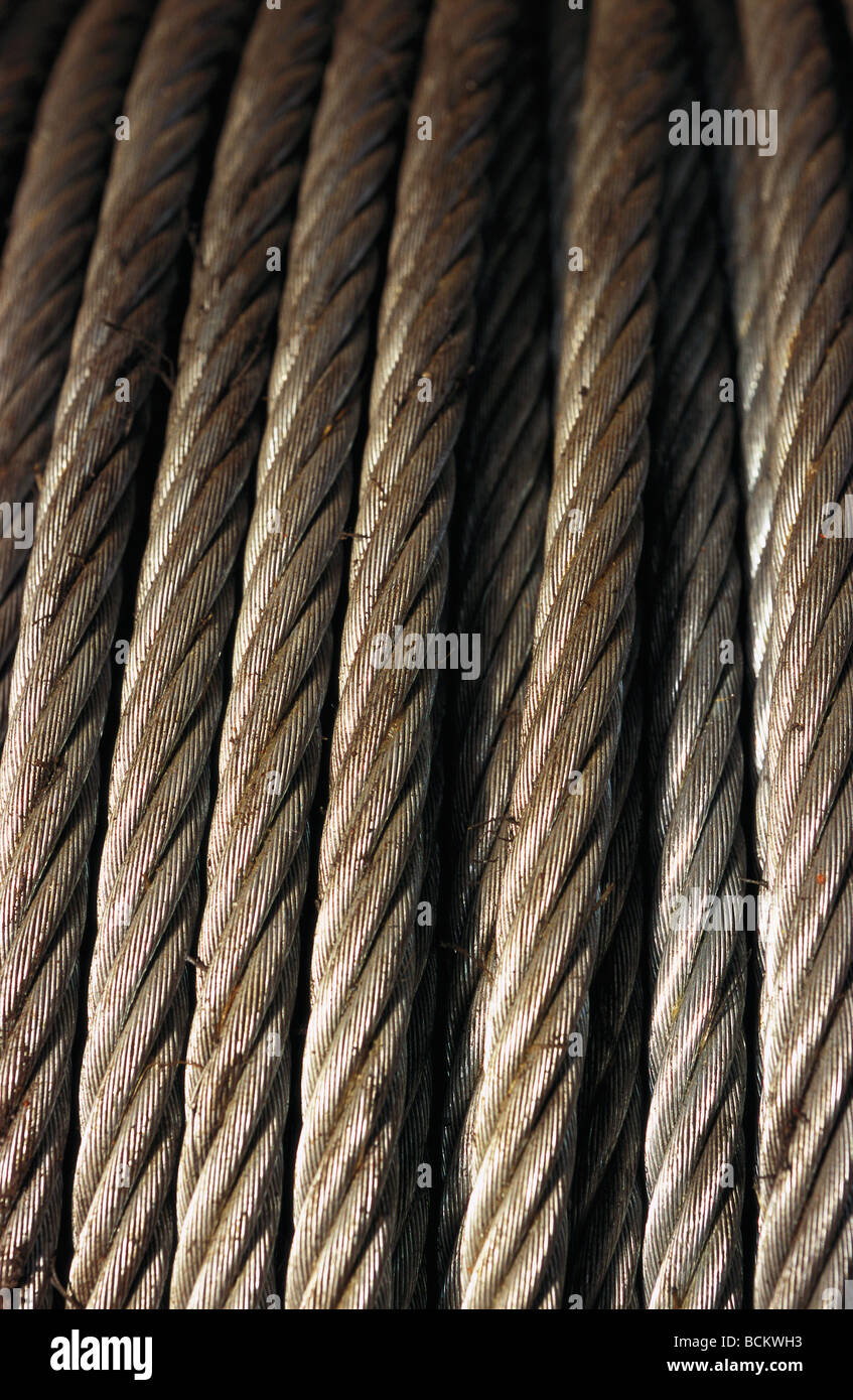 Metal cables, close-up Stock Photo - Alamy