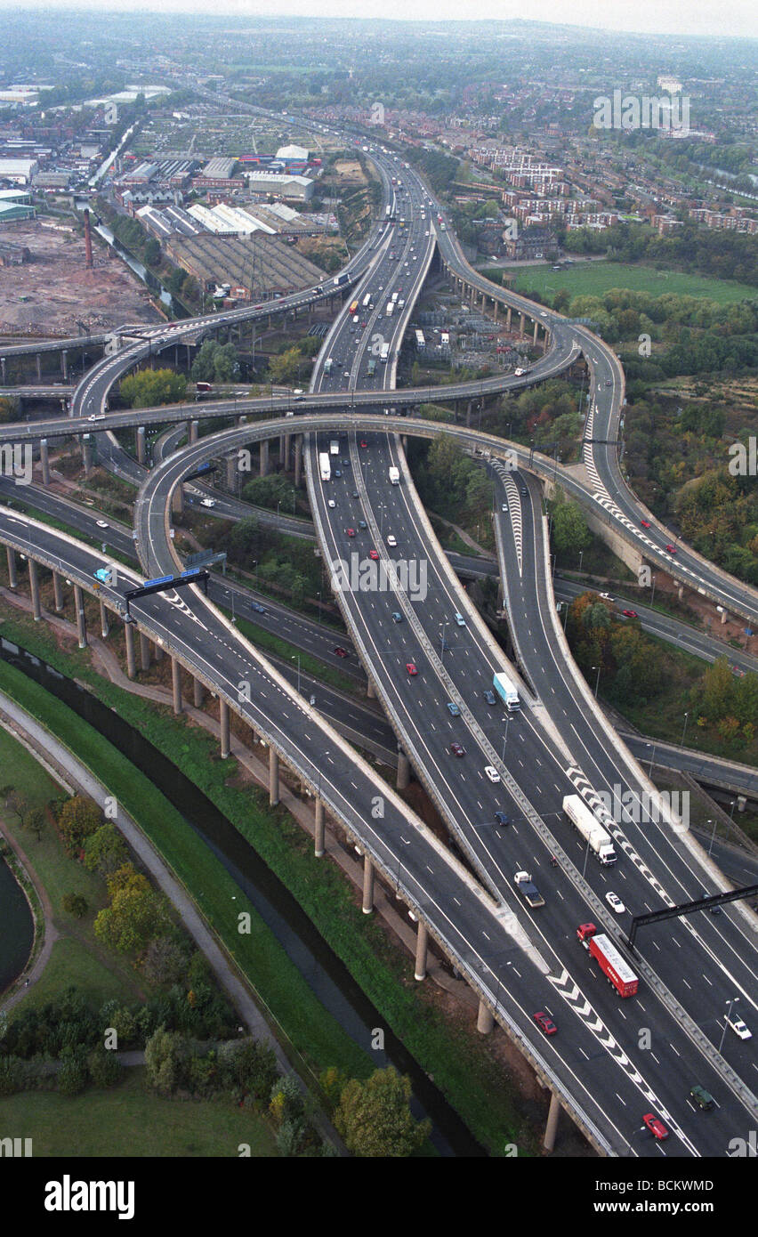 Spaghetti junction M6 motorway Birmingham England Uk aerial view Stock ...