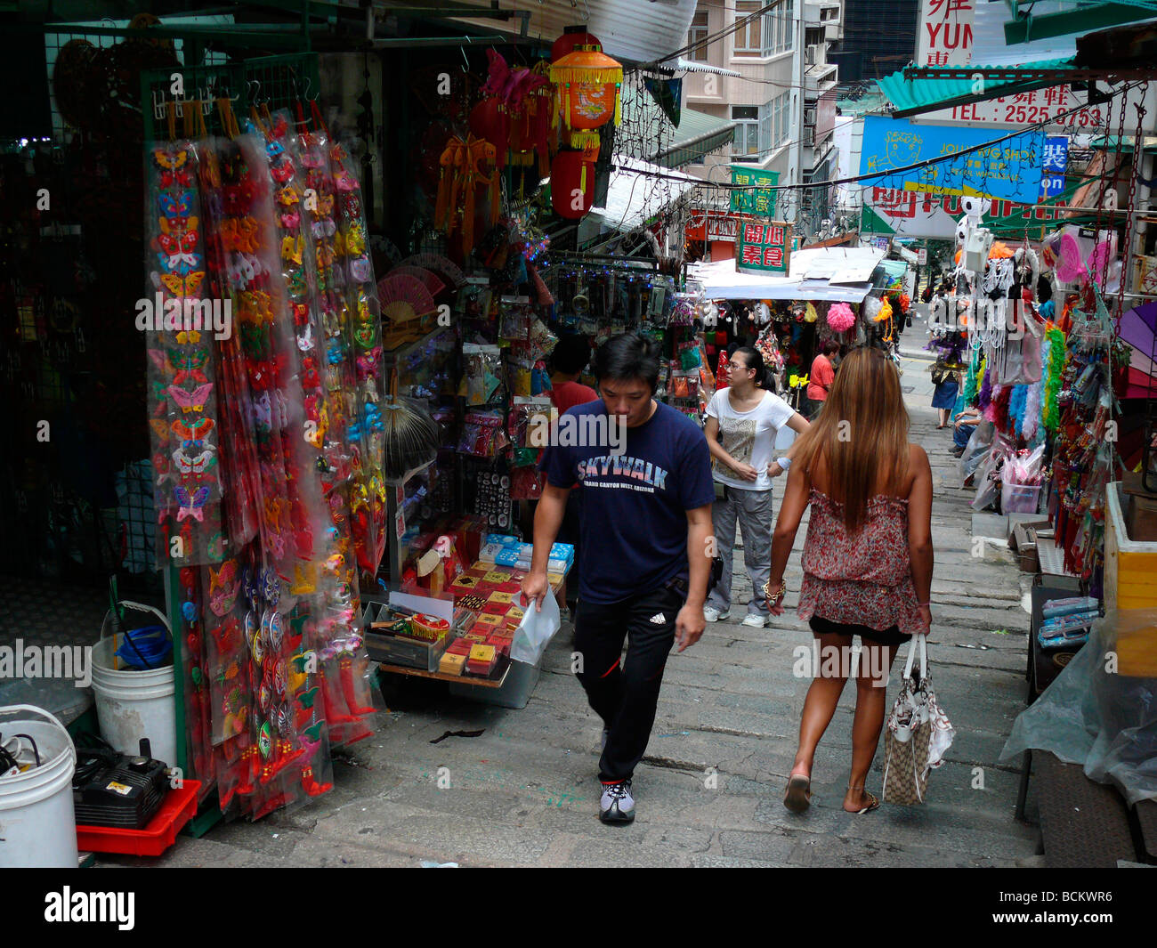 China Hong Kong street scene Ladder street or Pottinger street in ...