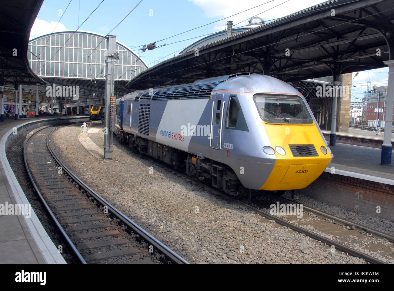 A National Express East Coast Main Line trains waits at Station at ...