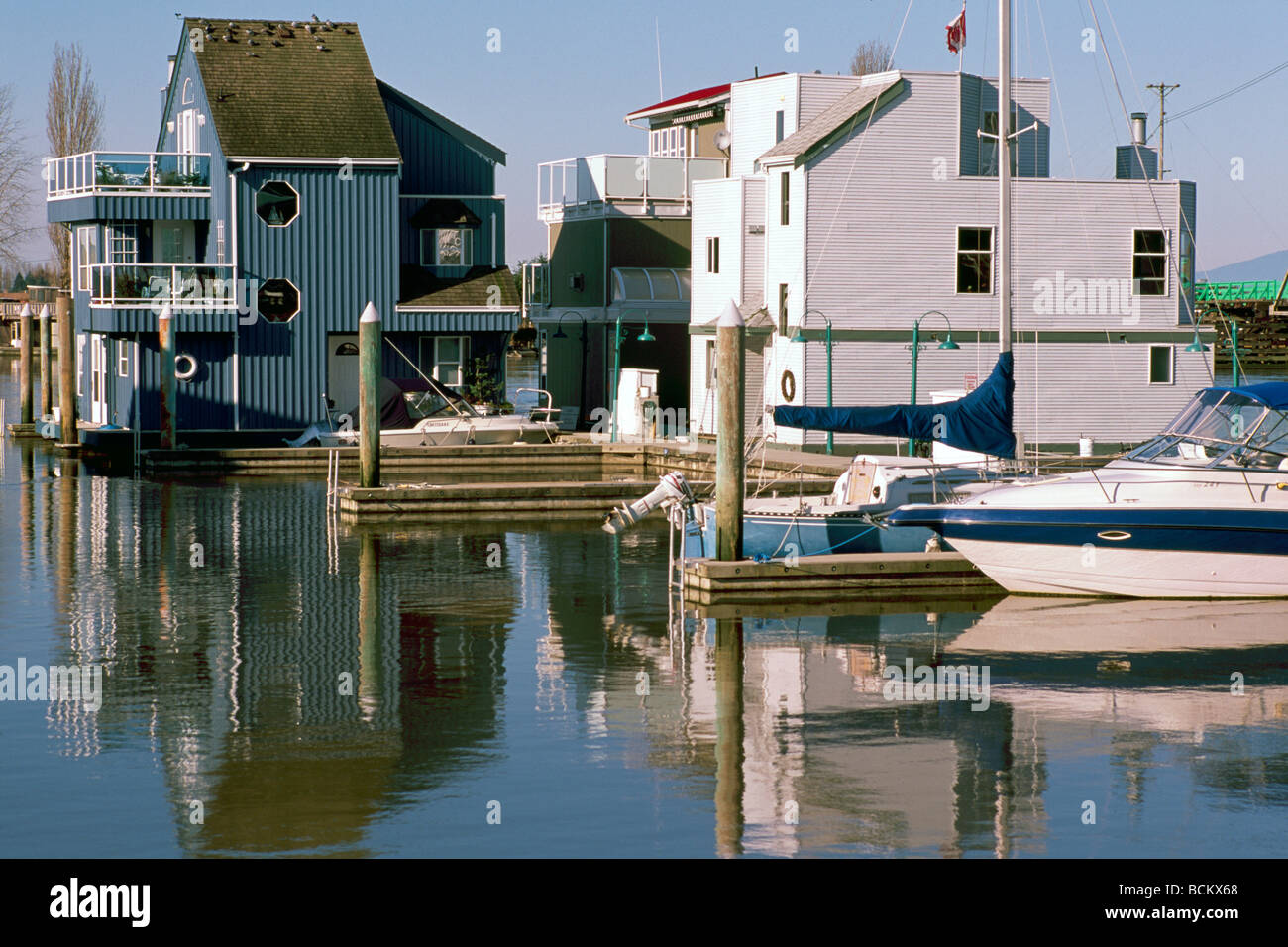 Floating Houses in a Float Home Community on the Fraser River near ...