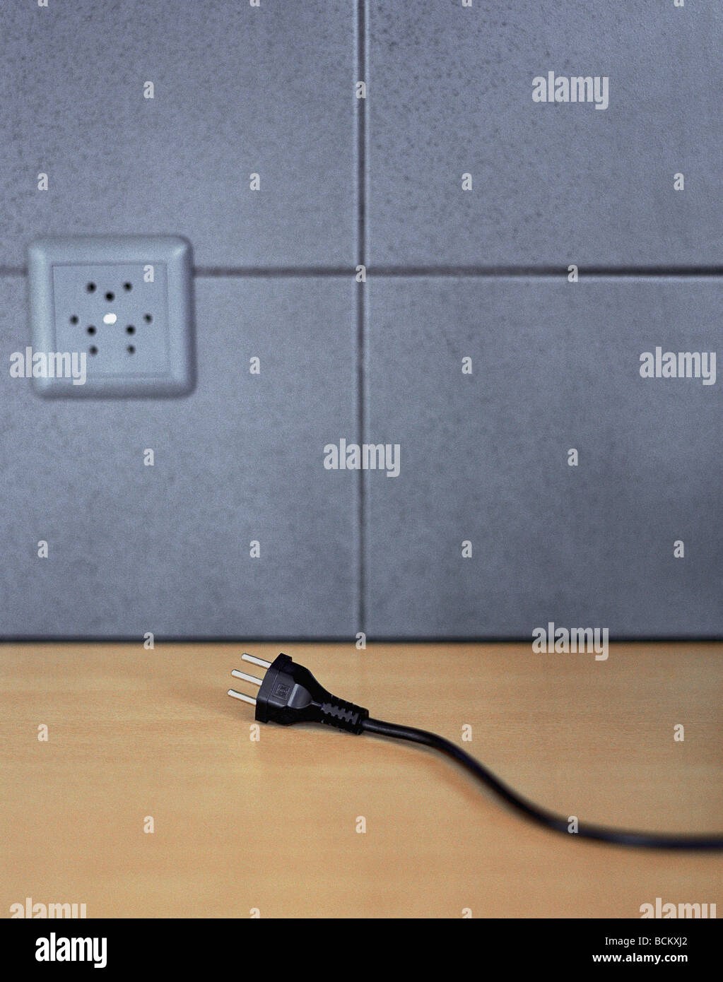 Plug and outlet in wall Stock Photo - Alamy