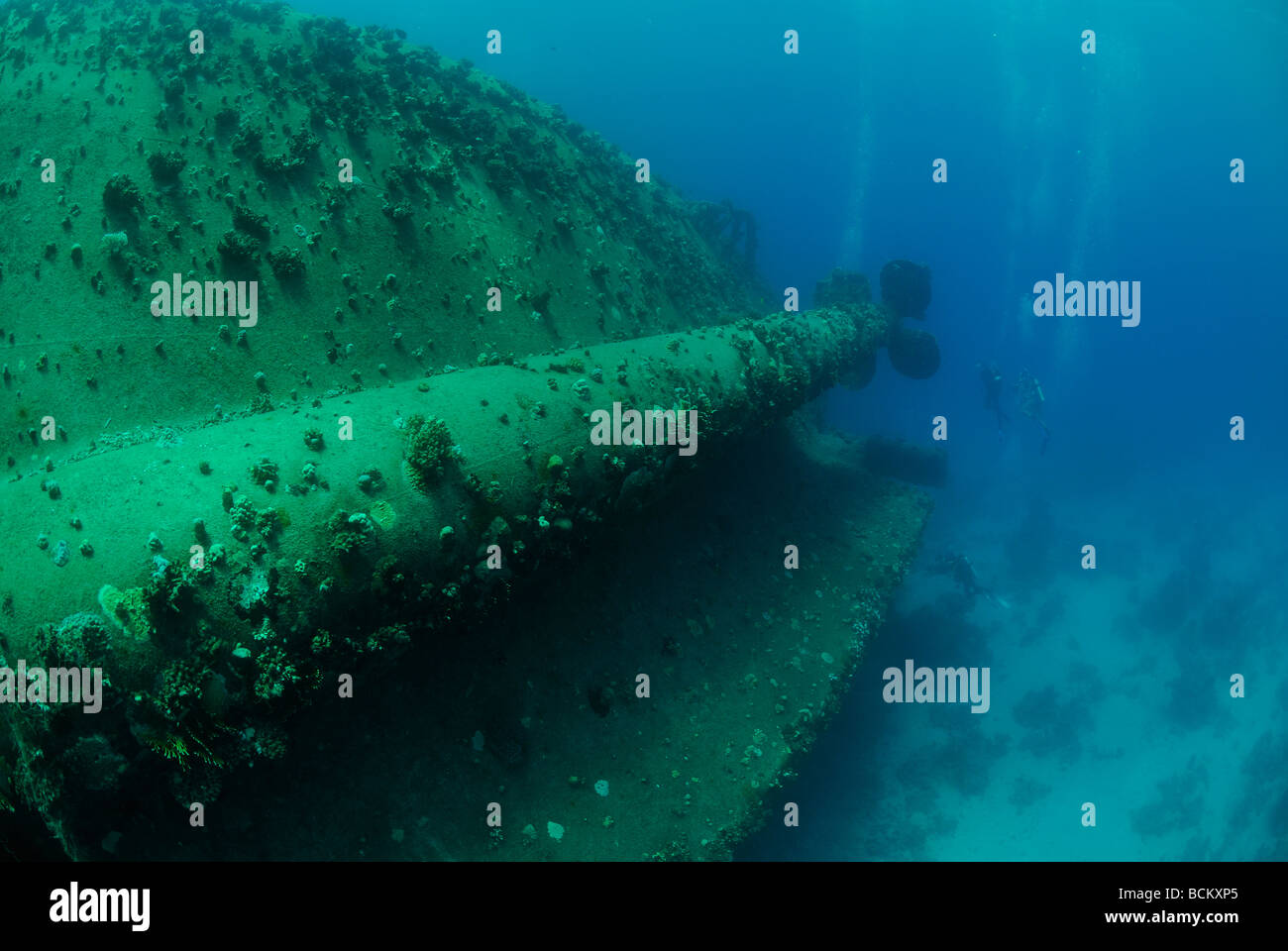 Hull and propeller of the shipwreck salem express hi-res stock ...