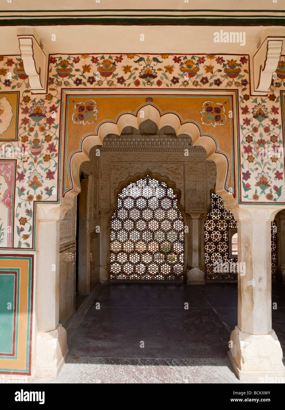 The Window Of The Harem At The Amber Fort Jaipur Rajasthan India Stock ...