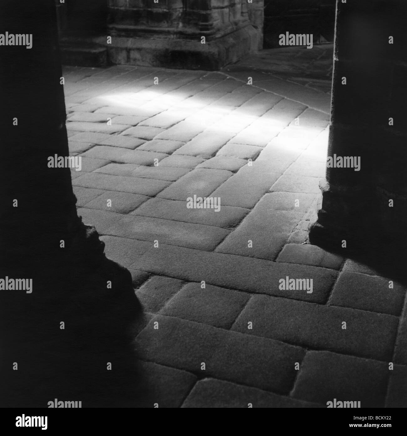 Stone floor in old Black and White Stock Photos & Images - Alamy