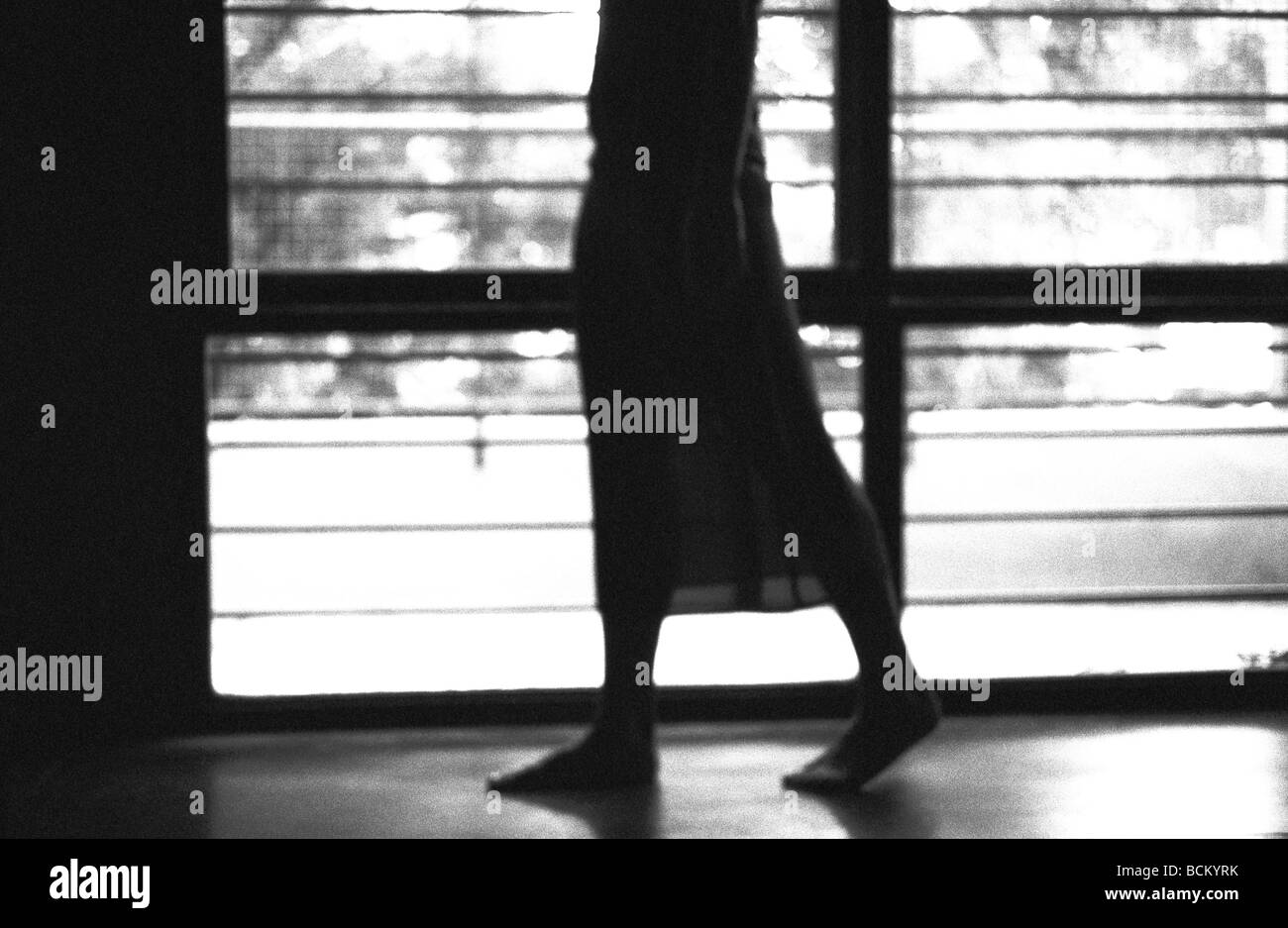 Woman barefoot walking indoor hi-res stock photography and images - Alamy