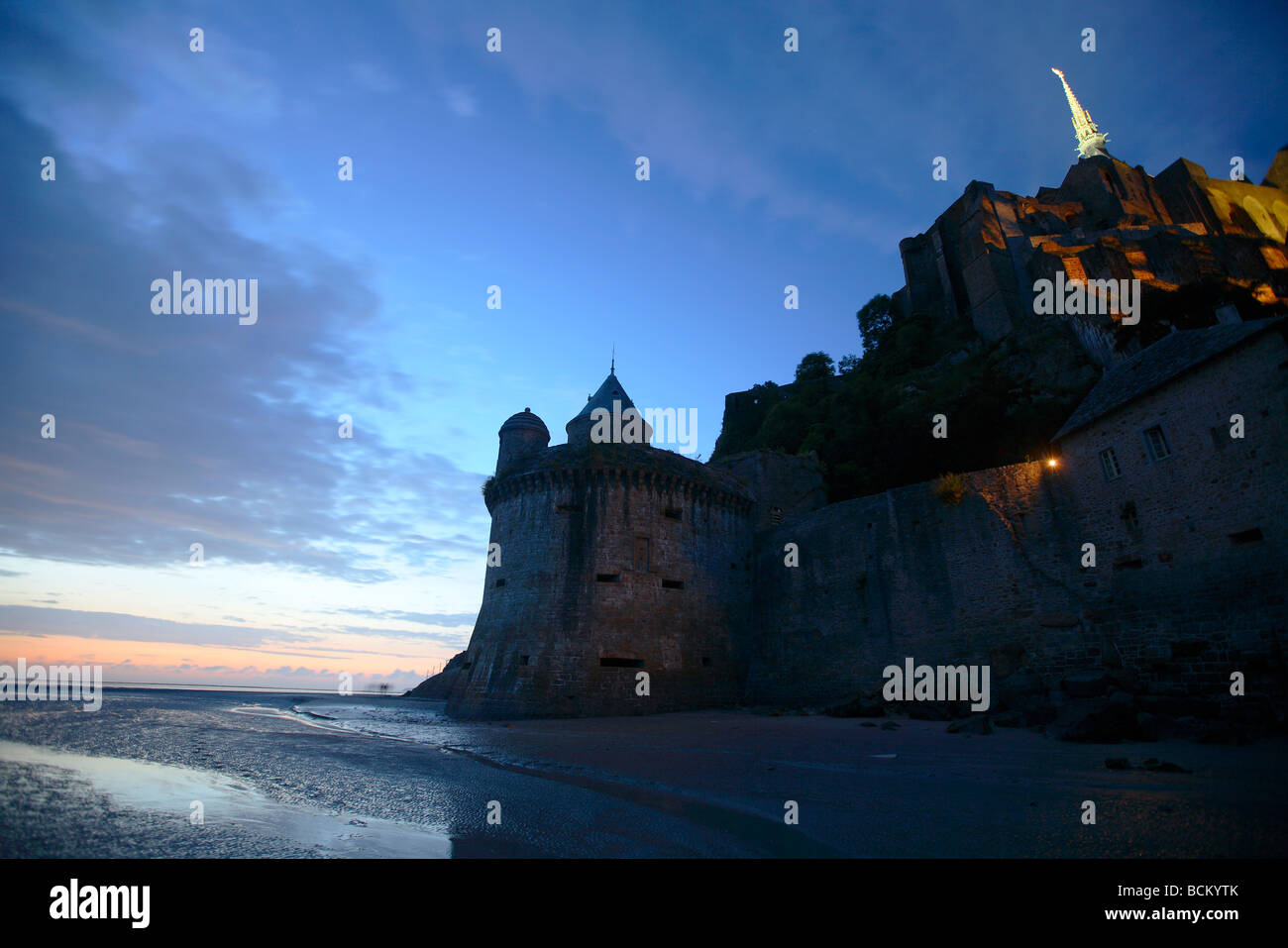 night at Le Mont st-michel, st, Mont Saint Michel, France, Normandy ...