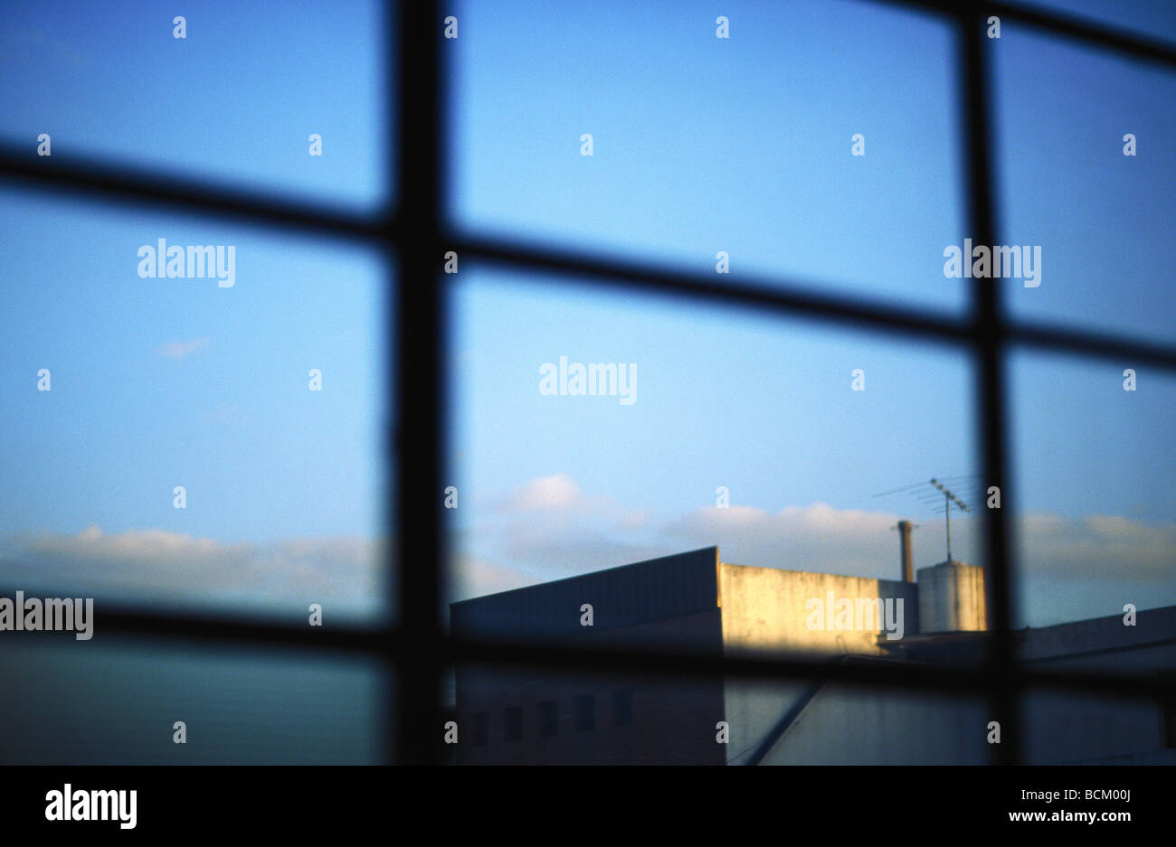 View of sky through window Stock Photo - Alamy