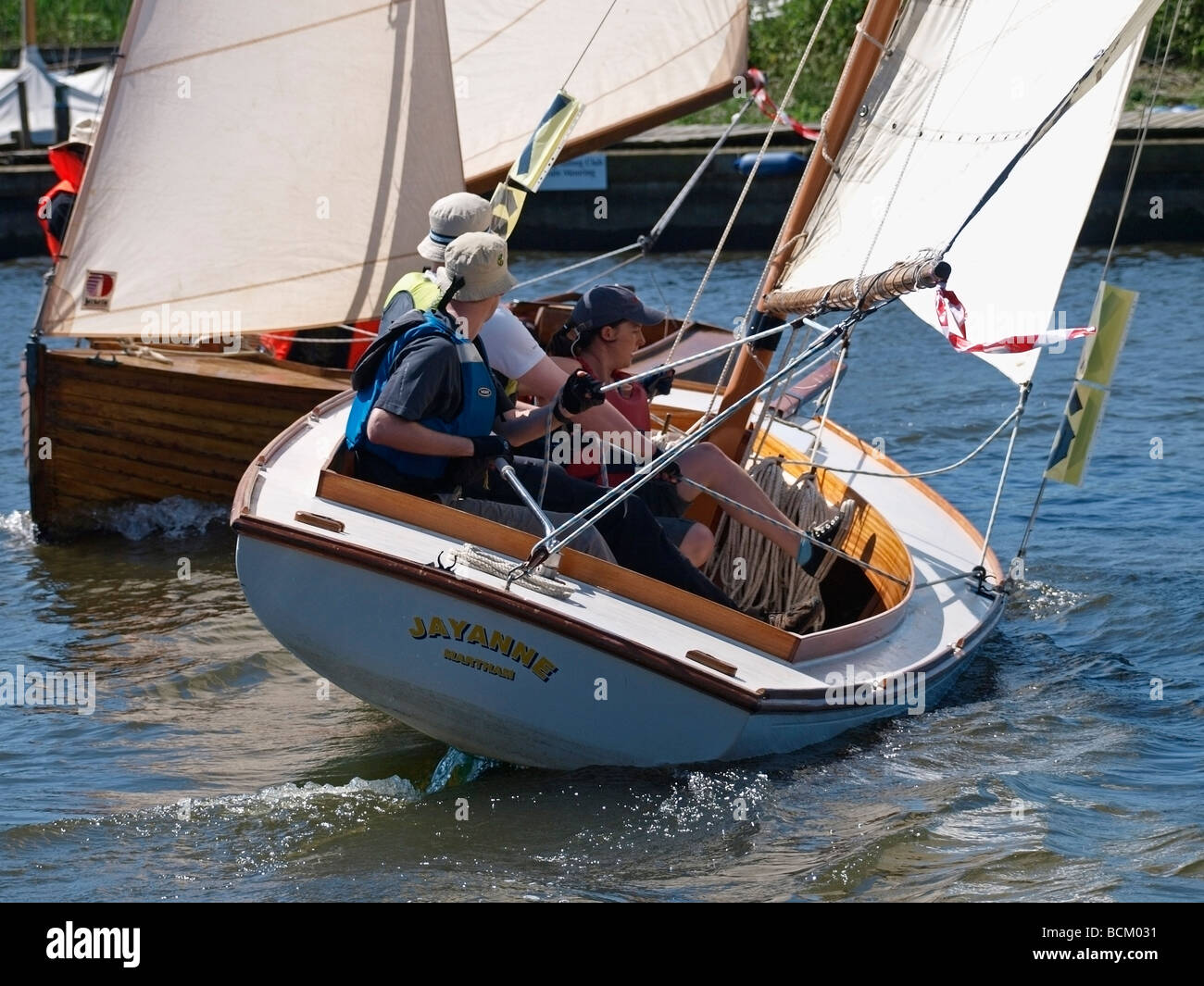 RIVER BURE IN HORNING AT THE START OF ANNUAL THREE RIVERS RACE, NORFOLK ...