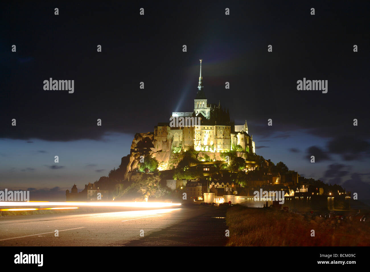 night at Le Mont st-michel, st, Mont Saint Michel, France, Normandy ...
