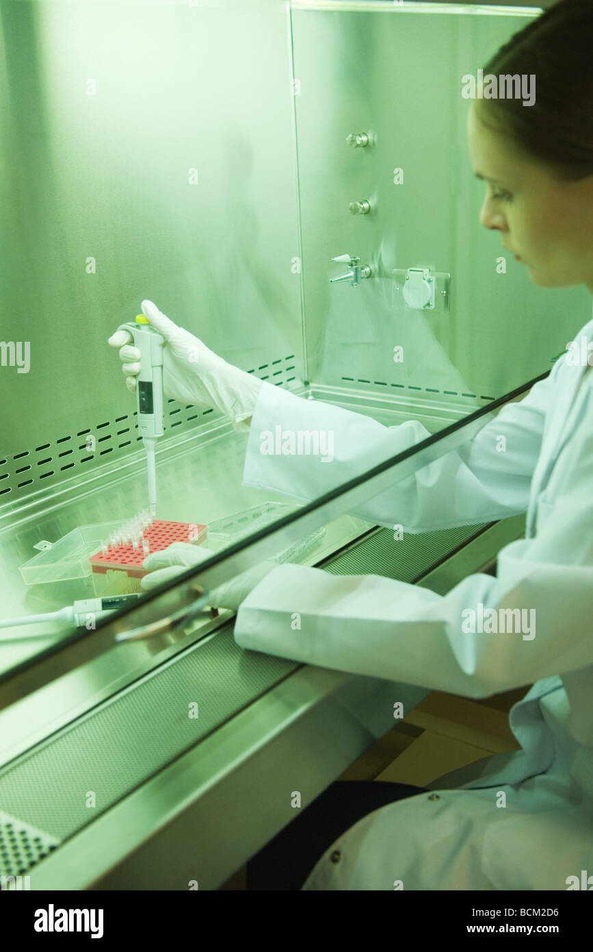 Female scientist working in laboratory, side view Stock Photo - Alamy