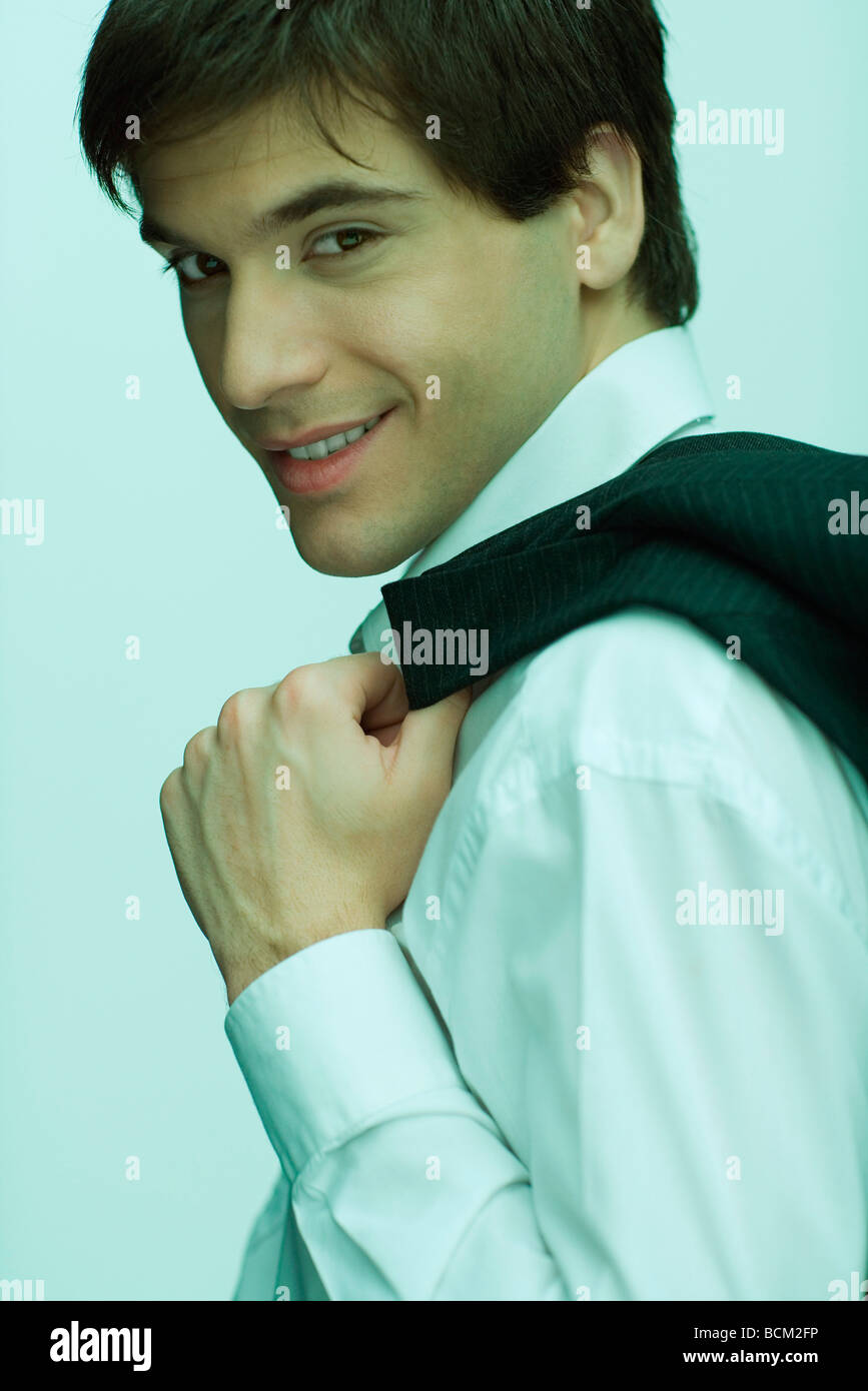 Jackets over shoulders hi-res stock photography and images - Alamy