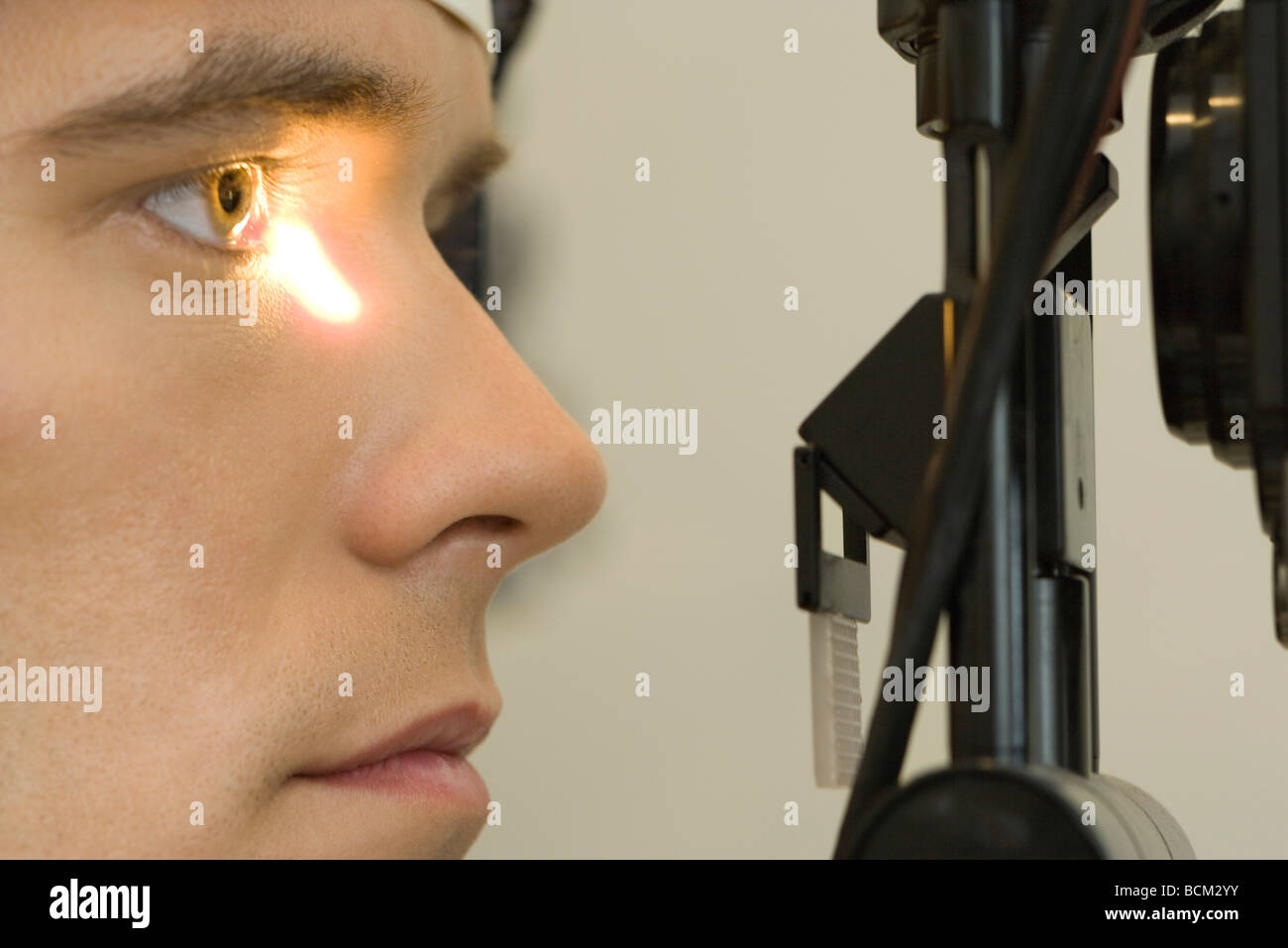 Male patient undergoing eye exam, close-up Stock Photo - Alamy
