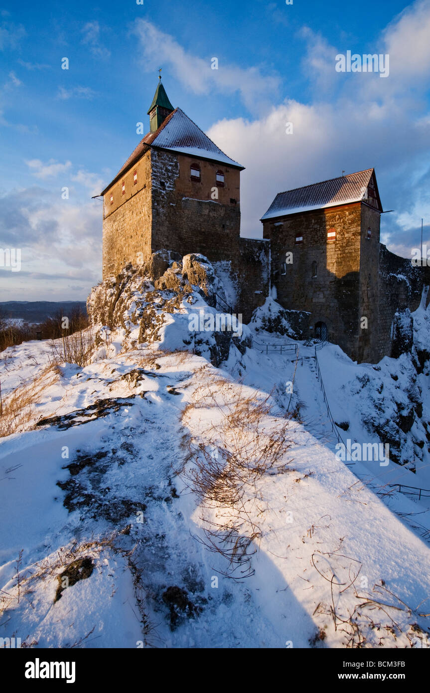 Burg Hohenstein Castle in winter, Hohenstein, Franconia, Germany Stock ...