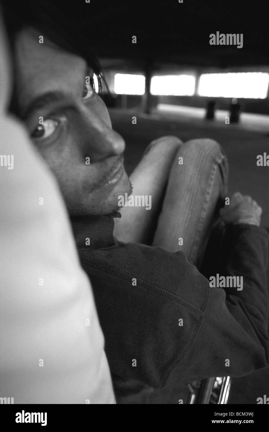 Man shoulders back at Black and White Stock Photos & Images - Alamy