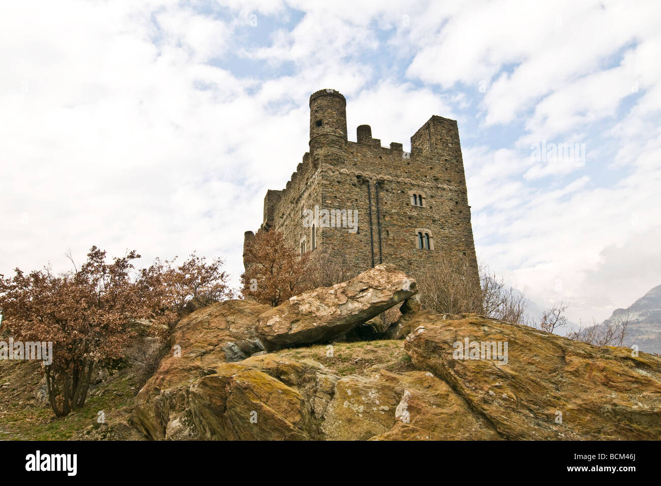 Ussel Castle Aosta Italy Stock Photo - Alamy