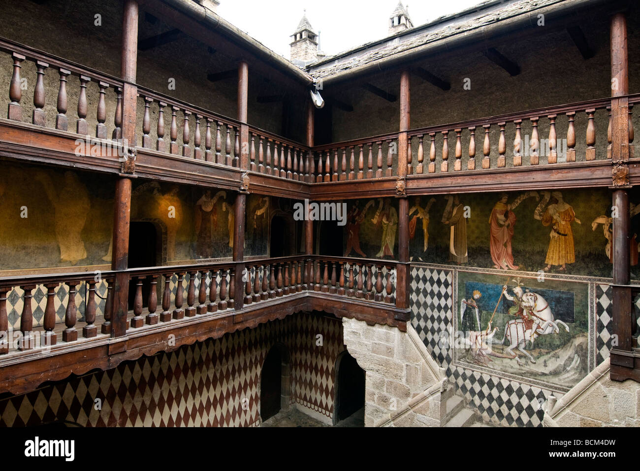 Fenis castle fresco hi-res stock photography and images - Alamy