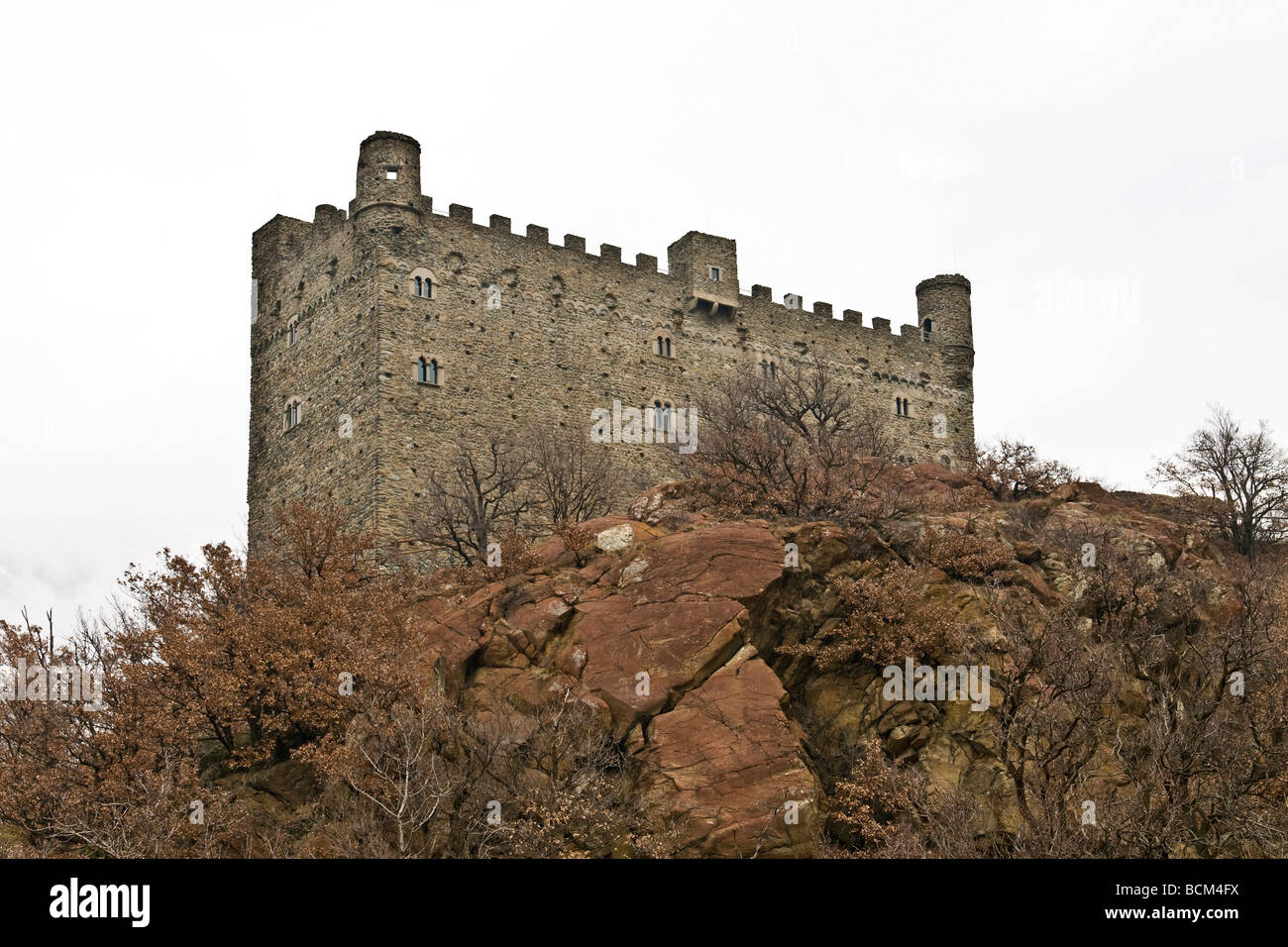 Ussel Castle Aosta Italy Stock Photo - Alamy