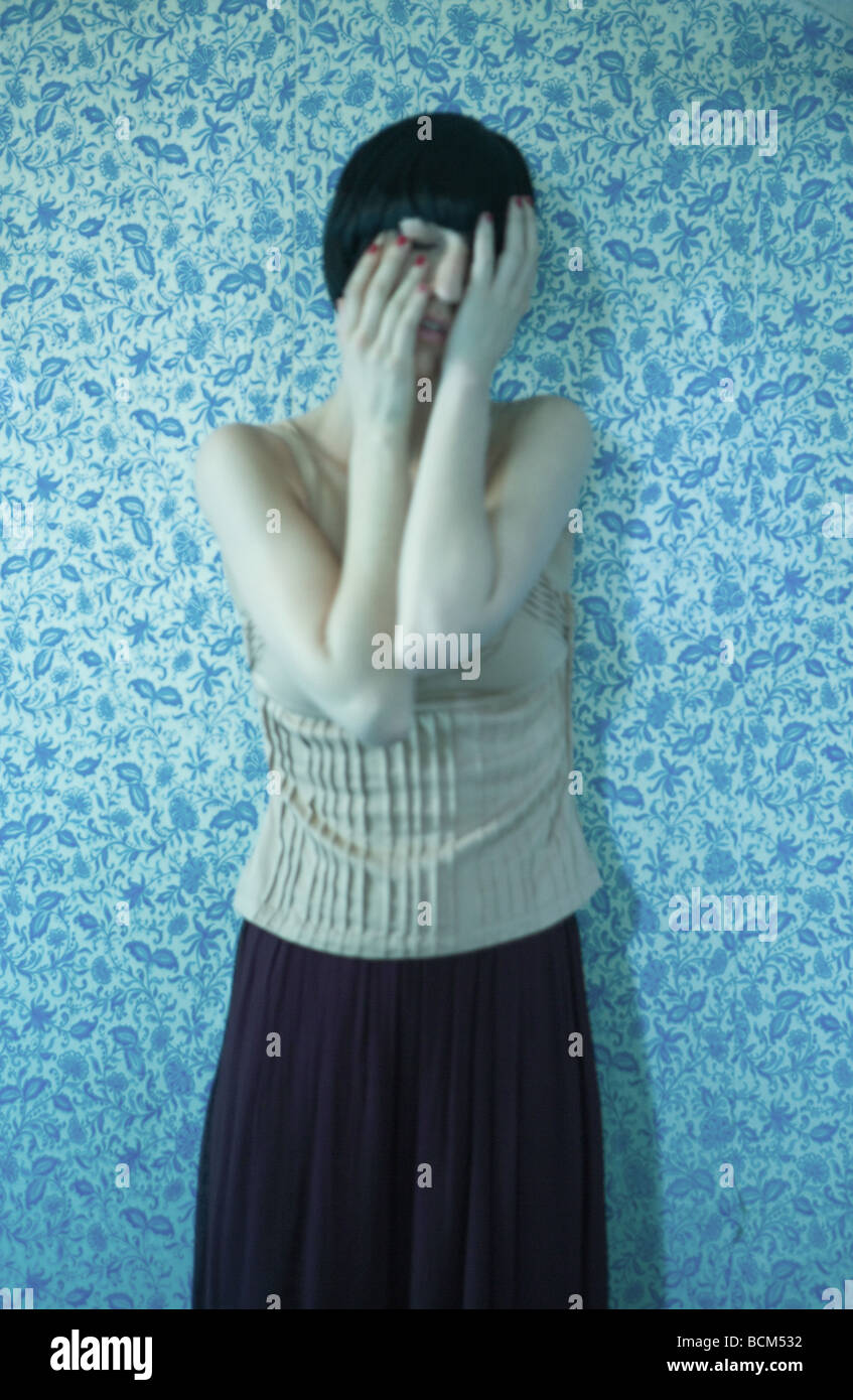 Woman head against wall soft focus hi-res stock photography and images ...