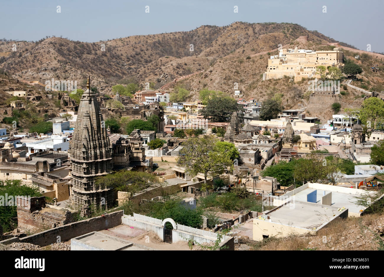 The City Of Amber From The Amber Fort Jaipur Rajasthan India Stock ...