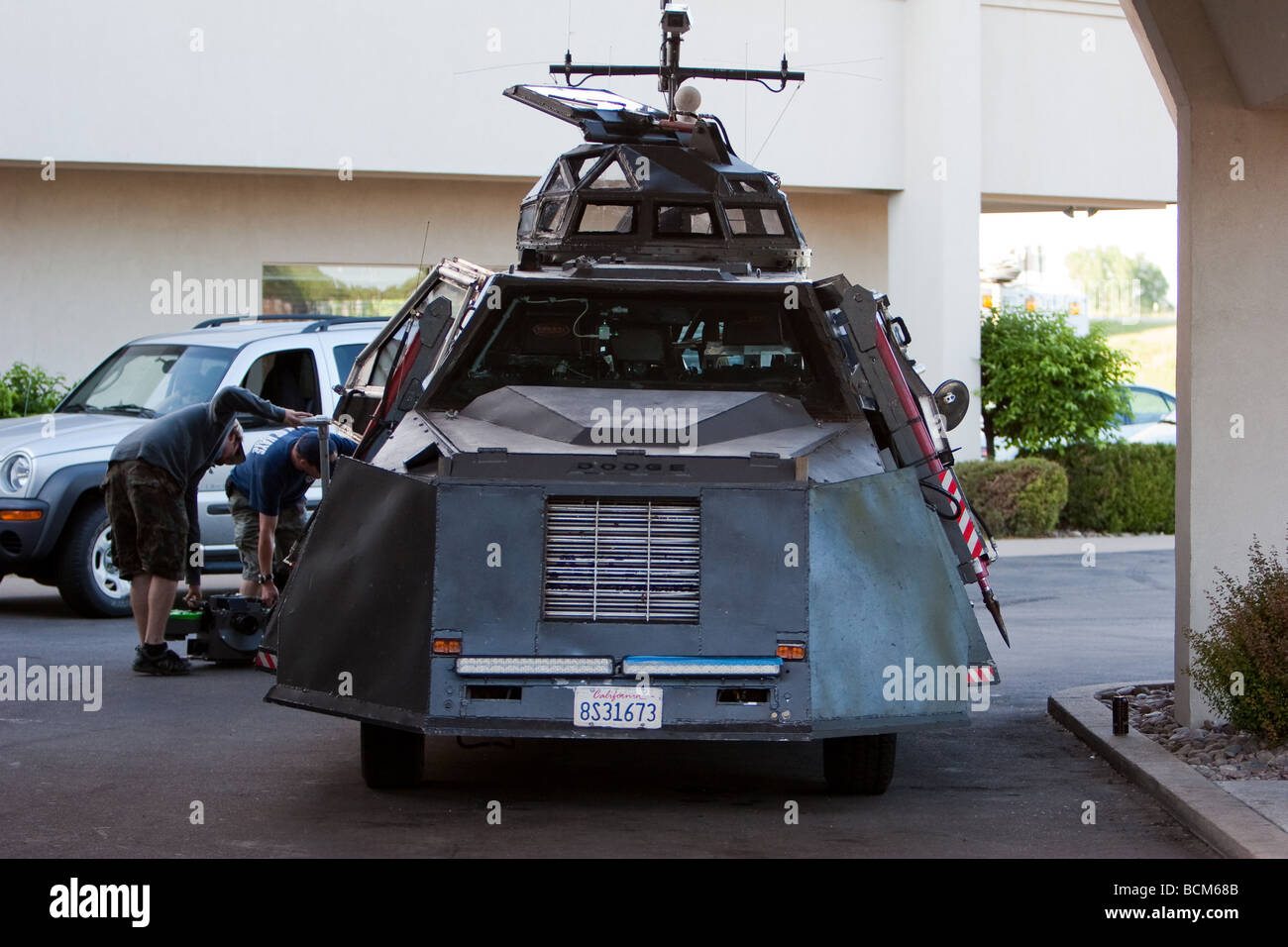 The TIV 2 or Tornado Intercept Vehicle 2 is parked in a parking lot in ...