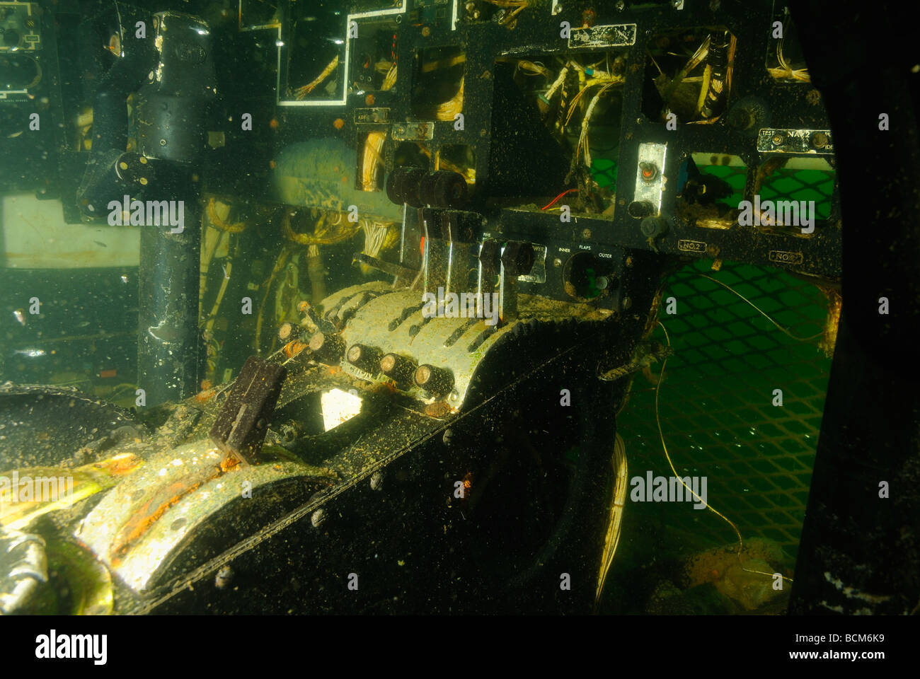 Air plane wreck cabin with seats in Clear Spring lake, Texas Stock ...