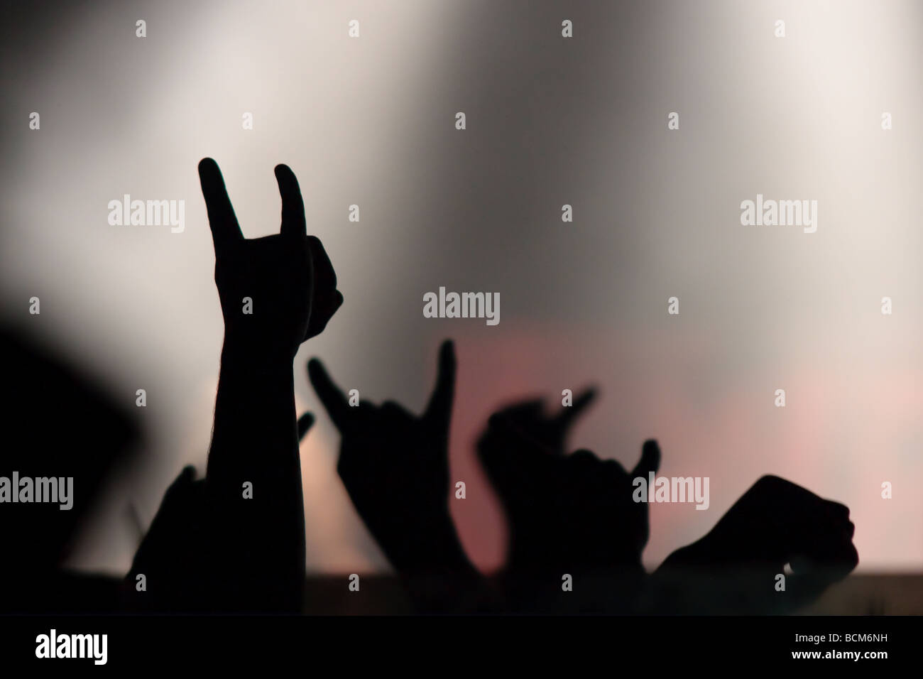 Devil Horns Hand Crowd