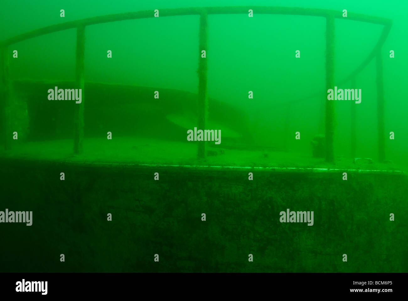 Boat wreck sunk in a lake of green water hi-res stock photography and ...