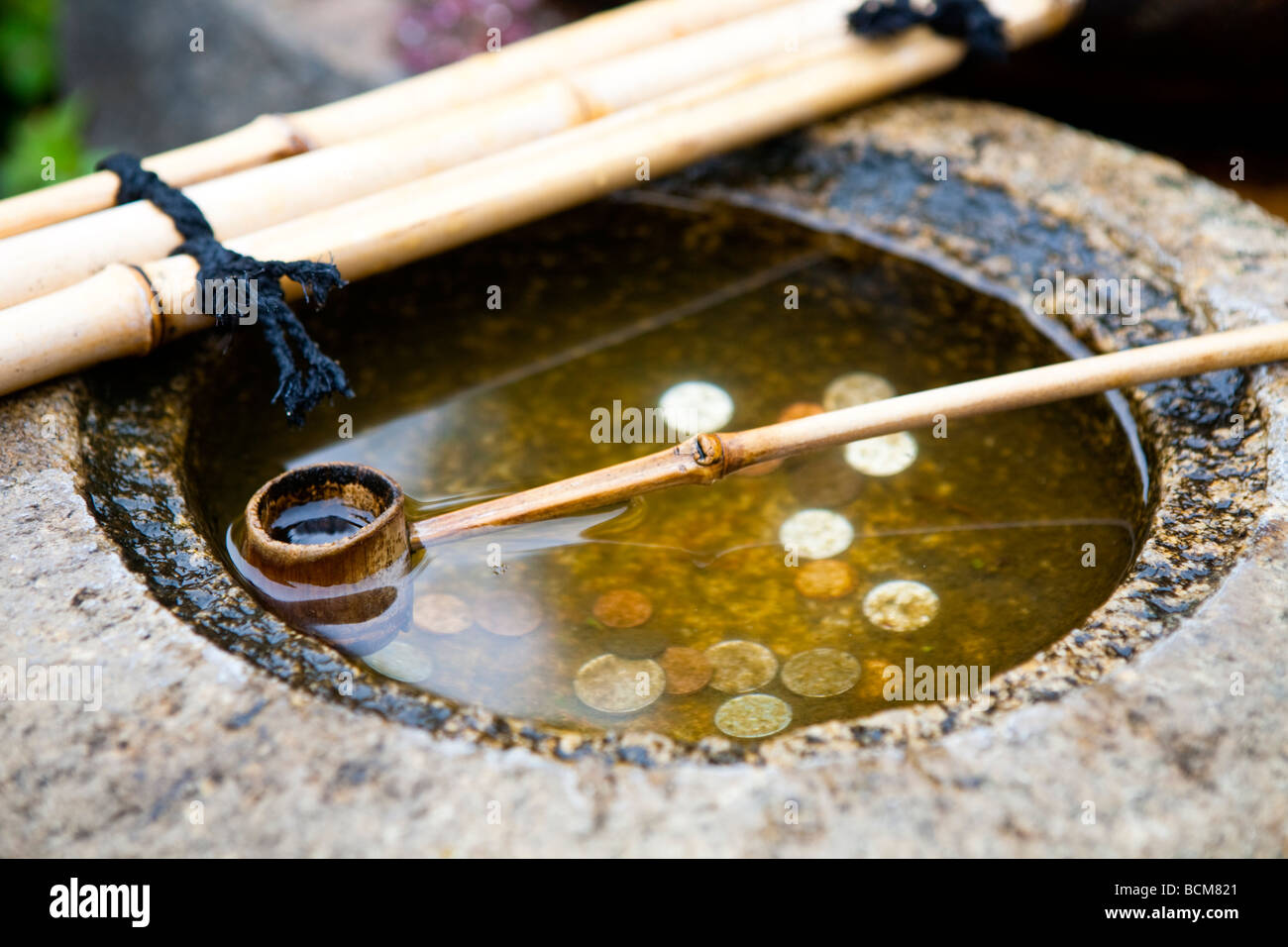 Garden wishing well installation in botanical garden in Tokyo Japan ...