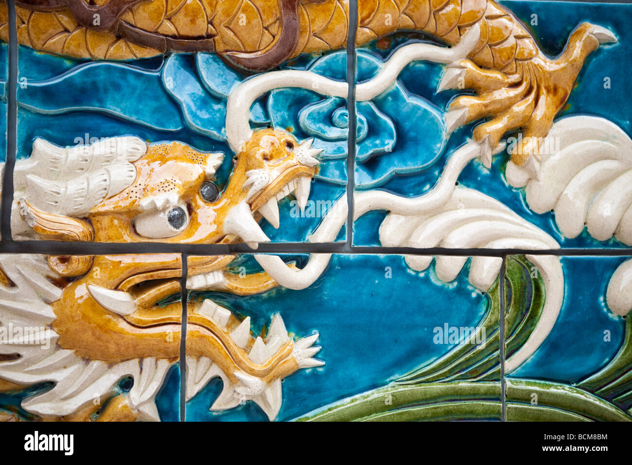 tile detail at shrine in Chinatown, yokohama, japan Stock Photo - Alamy