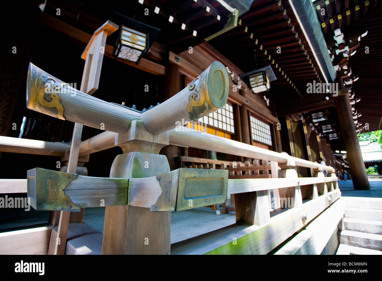 Architectural details of meiji jingu shrine hi-res stock photography ...