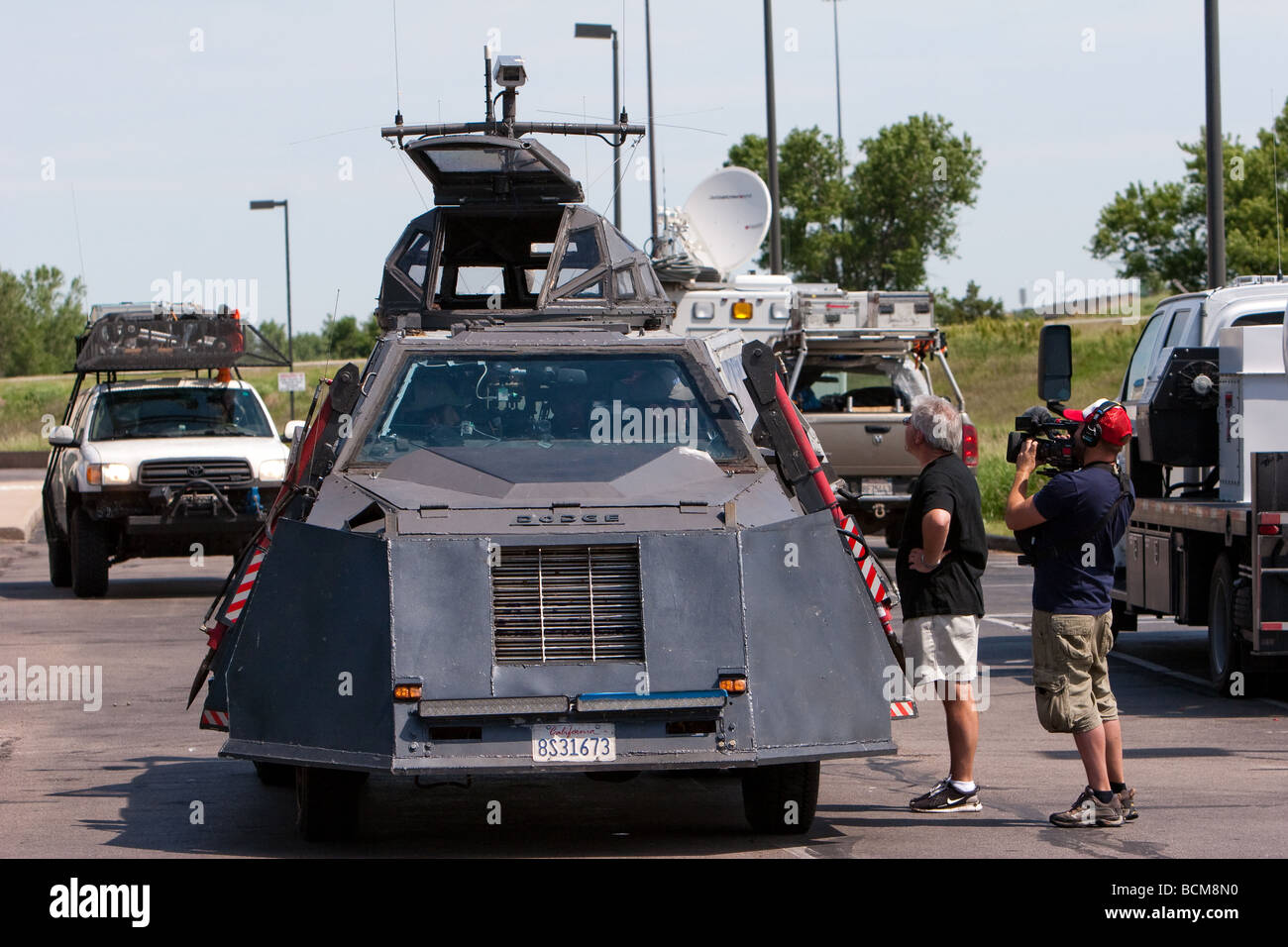 Joshua Wurman talks to Sean Casey in the Tornado Intercept Vehicle ...