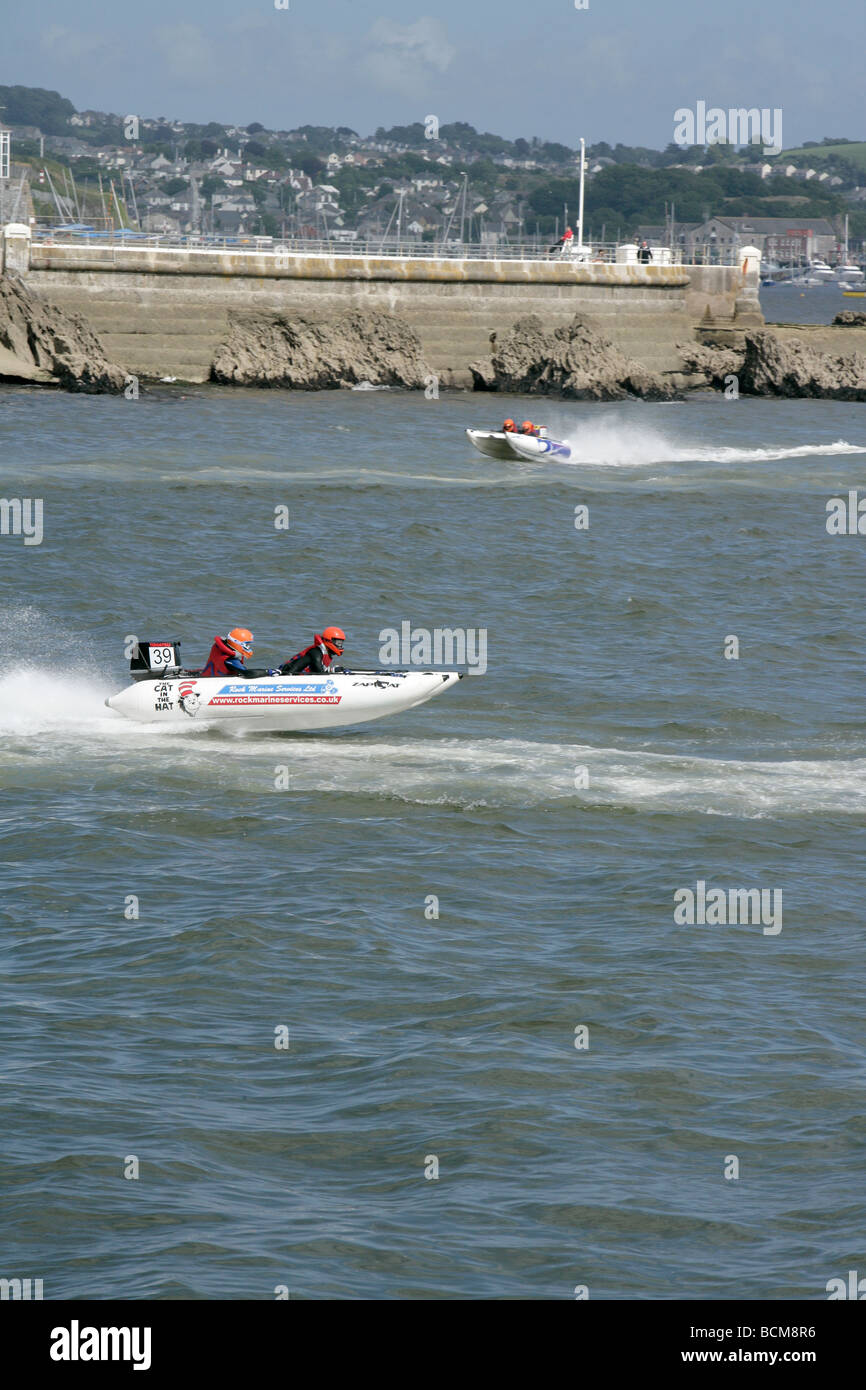 Zapcat Thundercat powerboat race. Plymouth Sound. July 2009 Stock Photo ...