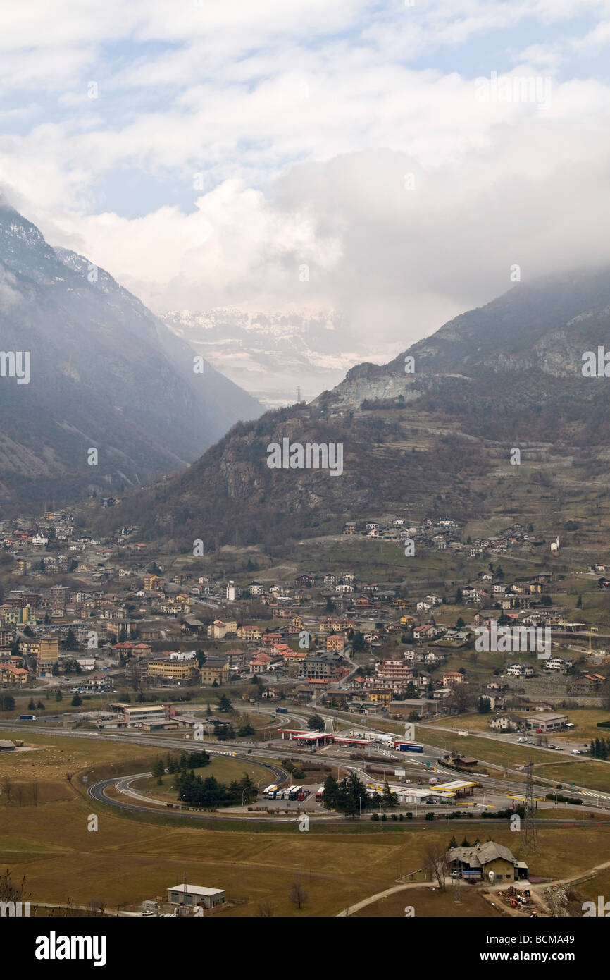 Surroundings of Saint Vincent Chatillon Aosta Italy Stock Photo - Alamy