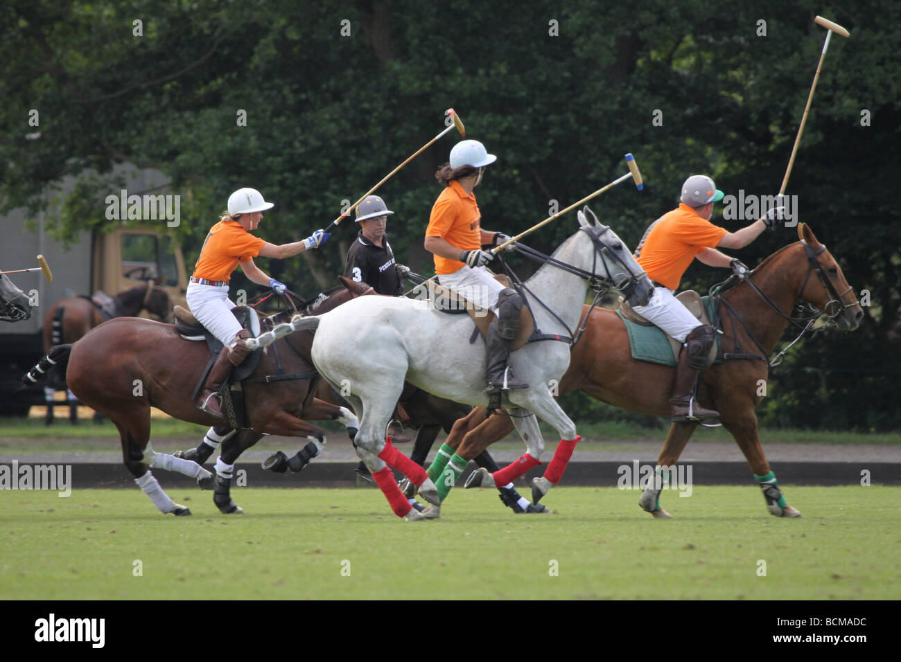 Riders playing polo Stock Photo - Alamy
