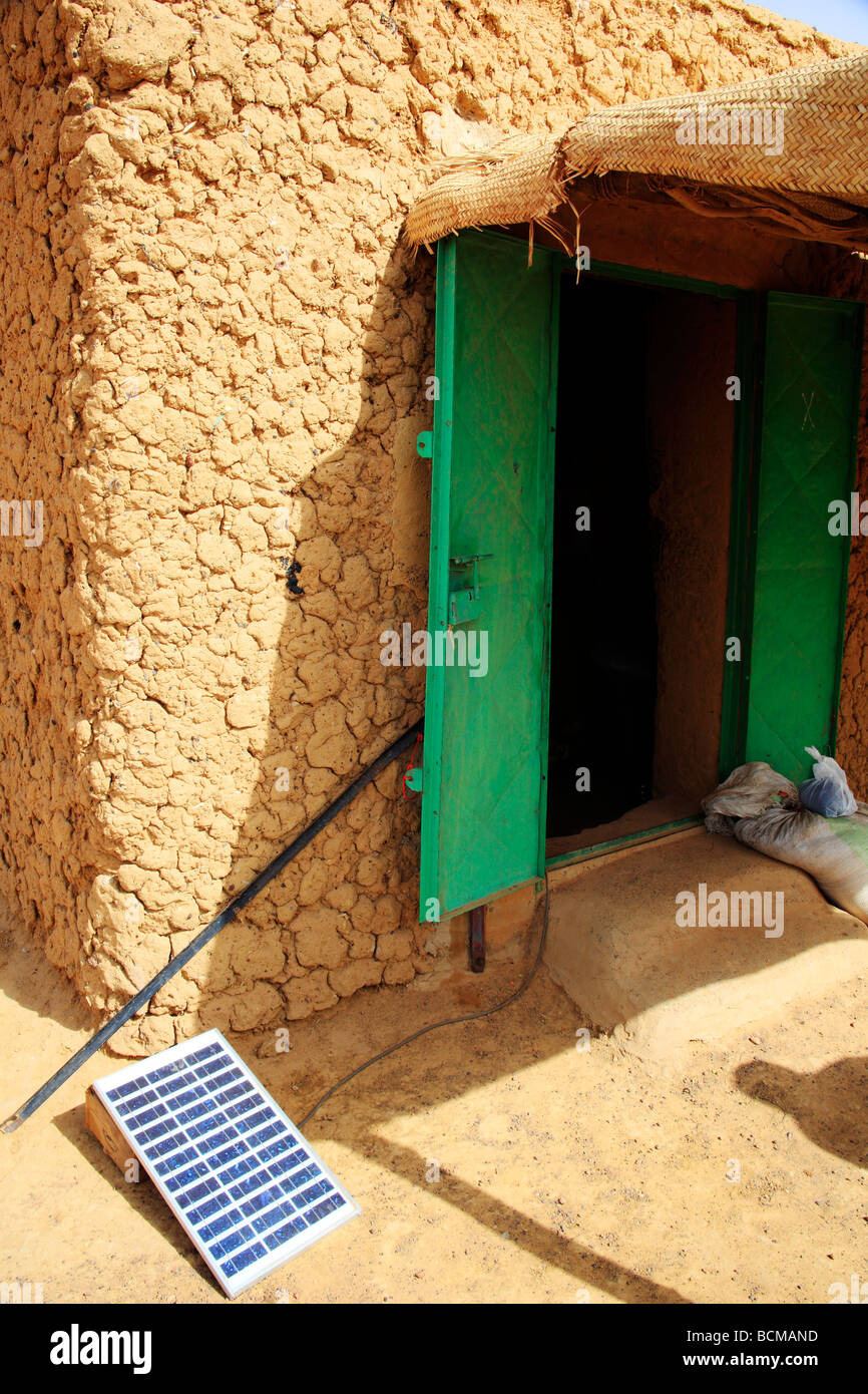 A mud hut in Mali running solar panels as a source of energy Stock ...