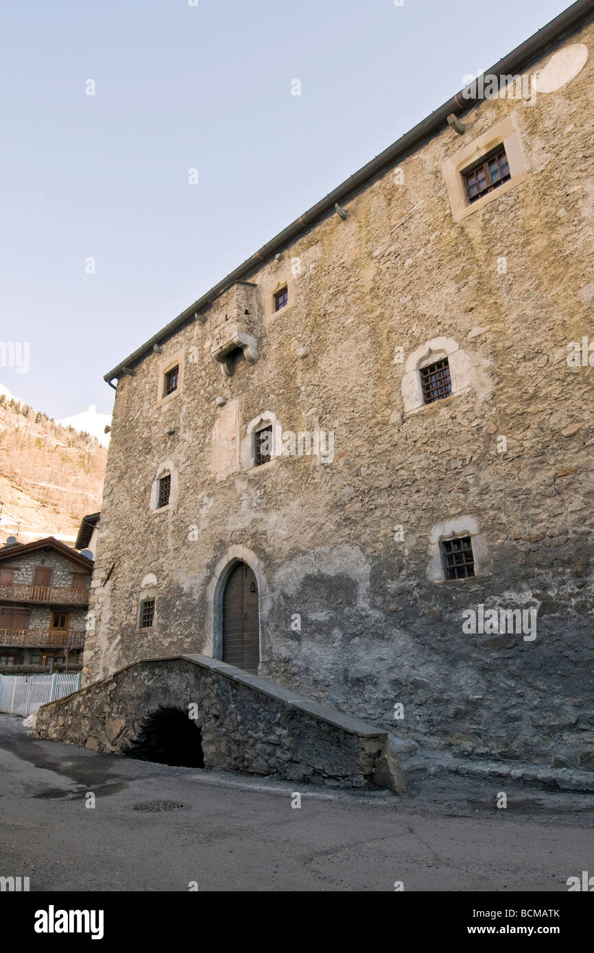 Medieval fortress Entreves Aosta Italy Stock Photo - Alamy