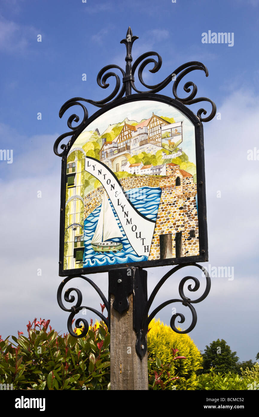 Lynton and Lynmouth Sign North Devon England Stock Photo - Alamy