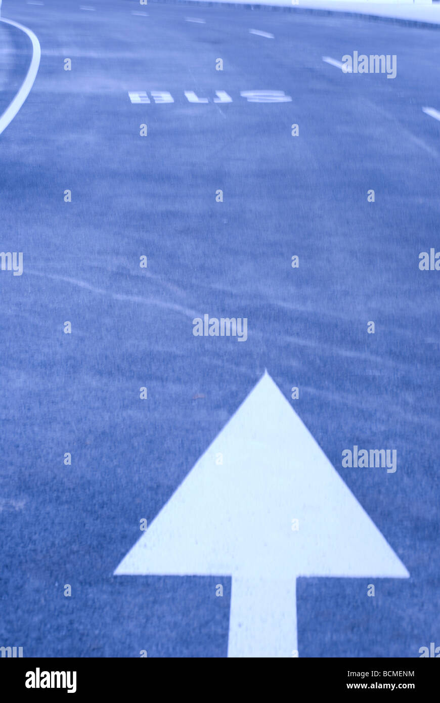 Straight road curve sign hi-res stock photography and images - Alamy