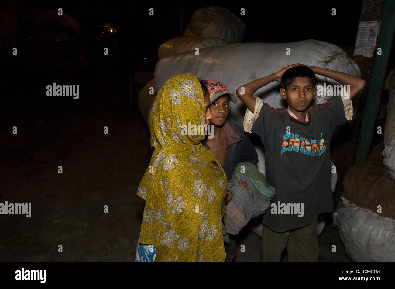 Homeless children at night at Khulna railway station Bangladesh Stock ...