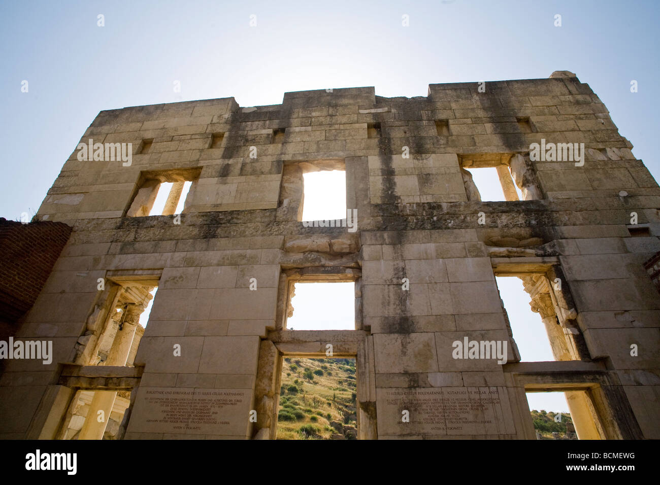 Inside wall of Celsus Library Ephesus, Turkey ©Myrleen Pearson Stock ...