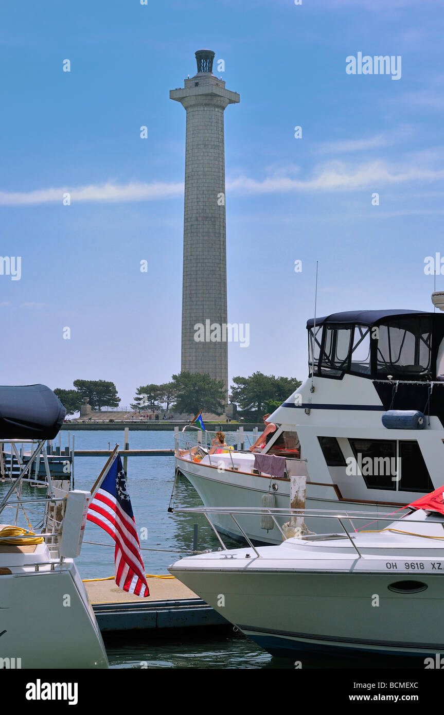 Perry's Victory and International Peace Memorial towers over the marina ...