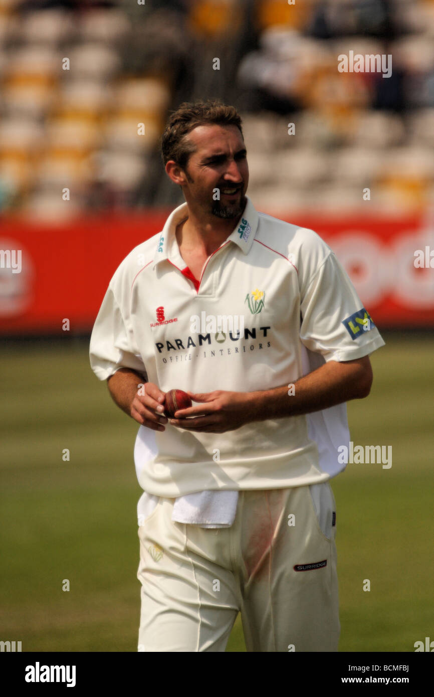 Australian fast bowler Jason Gillespie playing for Glamorgan in the ...