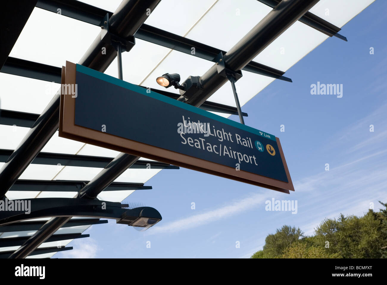 Seattle Link Light Rail Sign at the Ranier Beach Station Opening Day ...
