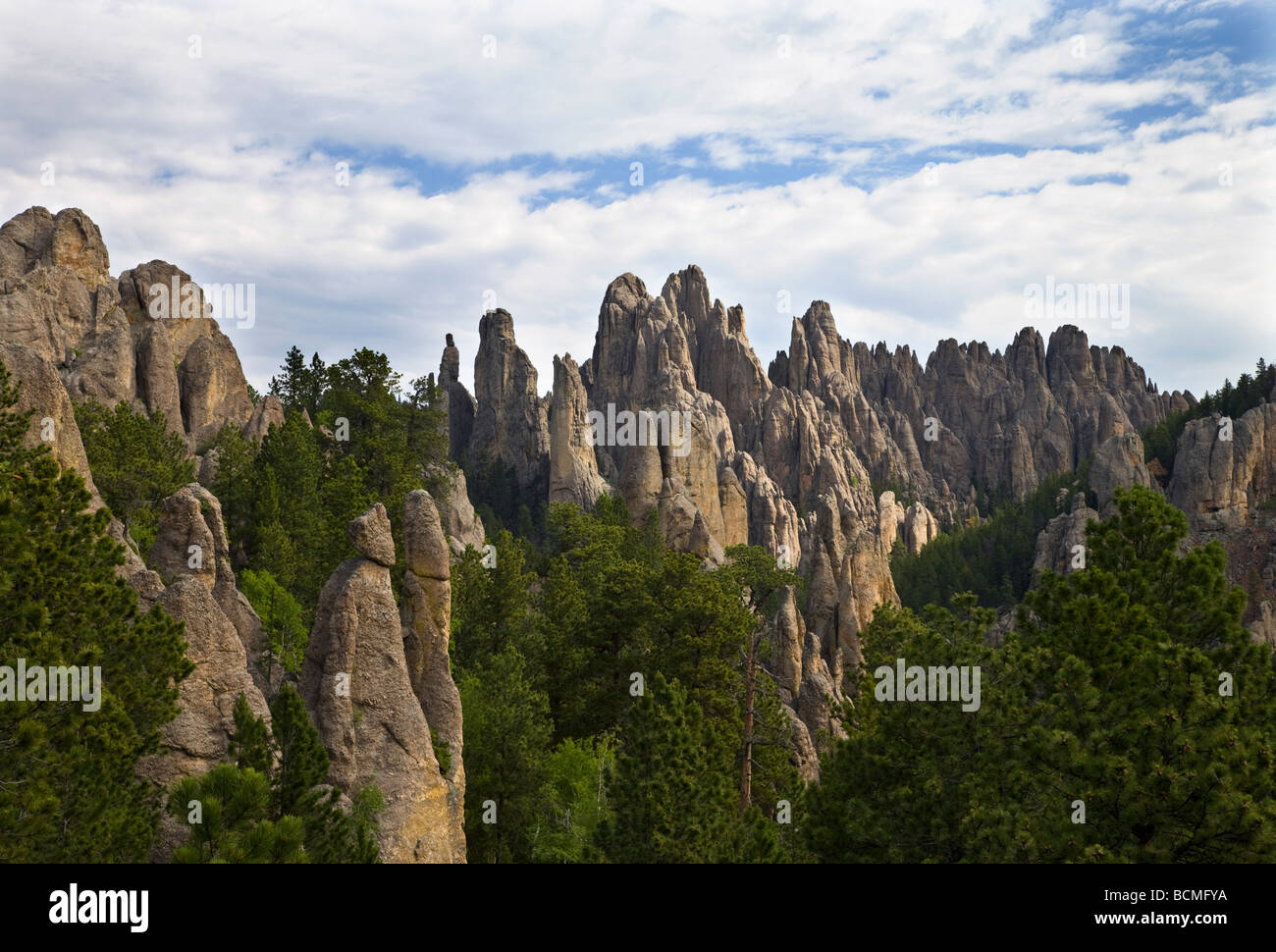Cathedral Spires (granite spires) along the Needles Highway in the ...